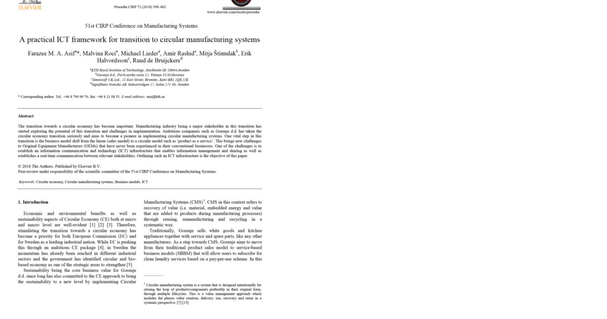 A practical ICT framework for transition to… | Nordic Circular Hotspot