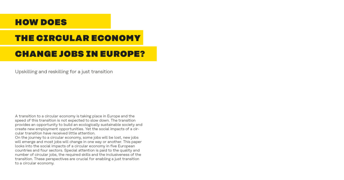How Does the Circular Economy Change Jobs… | Nordic Circular Hotspot